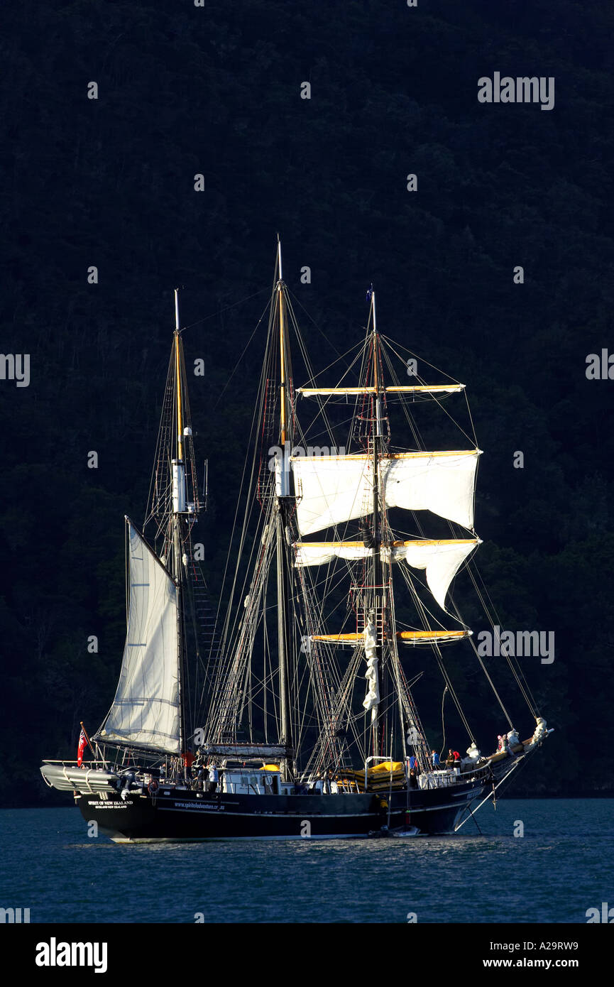 Spirit of New Zealand Tall Ship Grove Arm Marlborough Sounds South ...