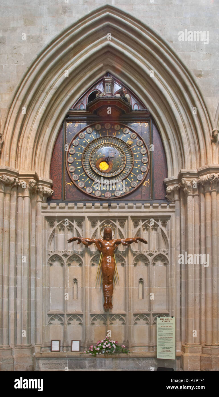 The Wells Cathedral Clock Stock Photo - Alamy