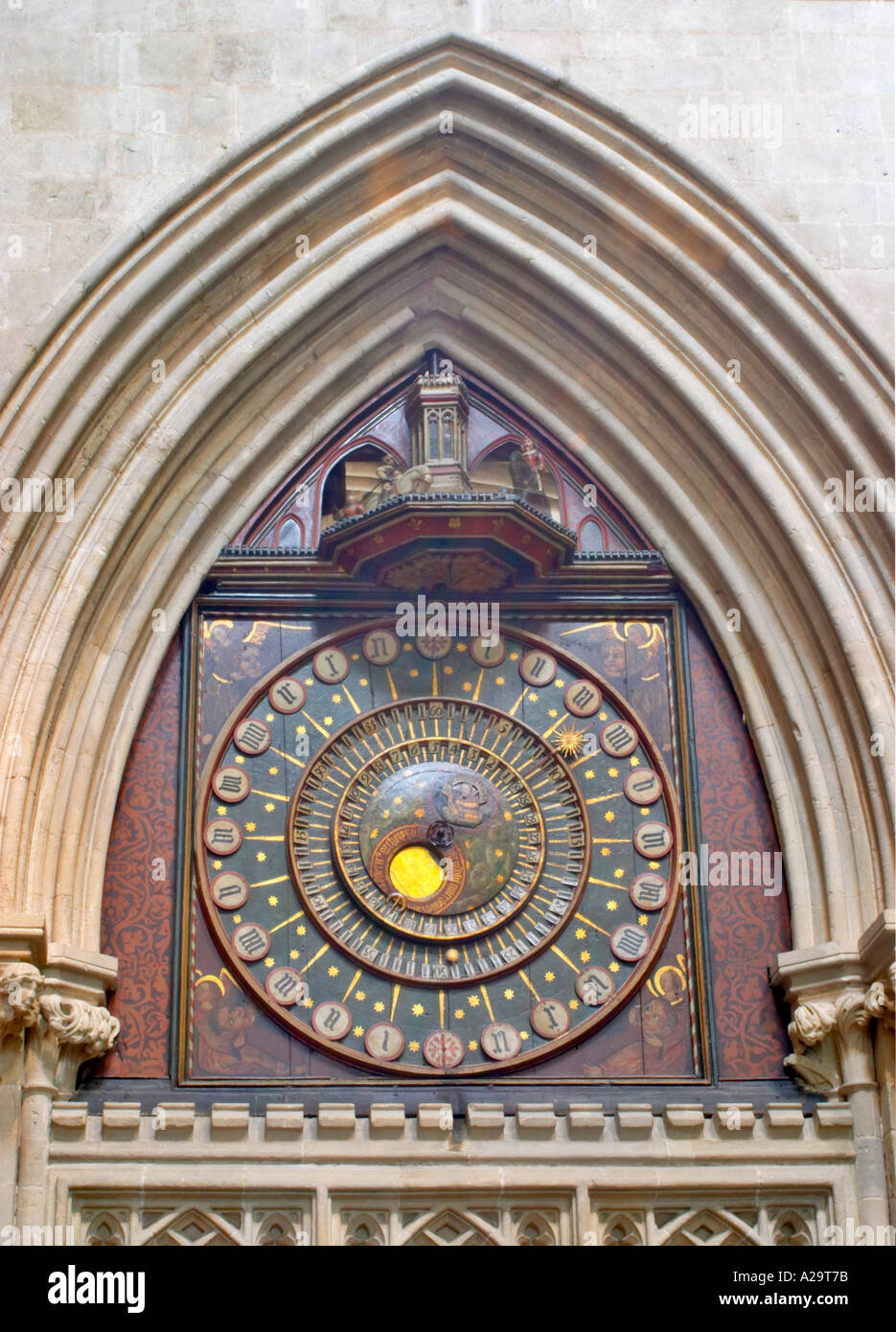 The Wells Cathedral Clock Stock Photo - Alamy