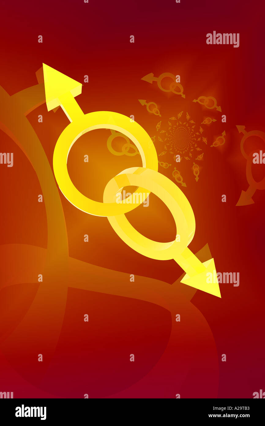 Interlocking male symbols Stock Photo - Alamy