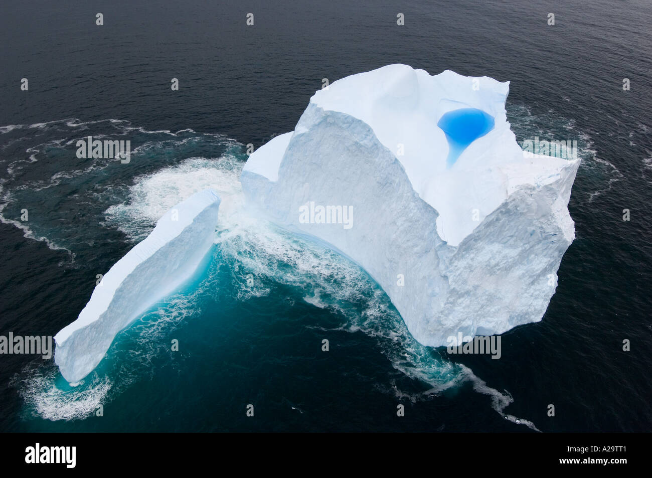 South Georgia Island, Atlantic Ocean, AERIAL of Iceberg, off southwest ...
