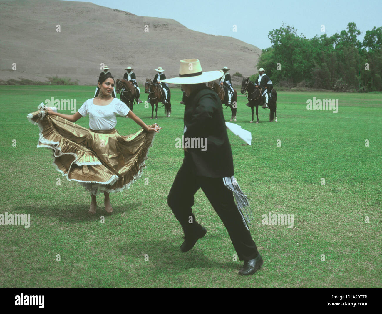 Lima Peru South America.Dancing the traditional Marinera with Paso ...
