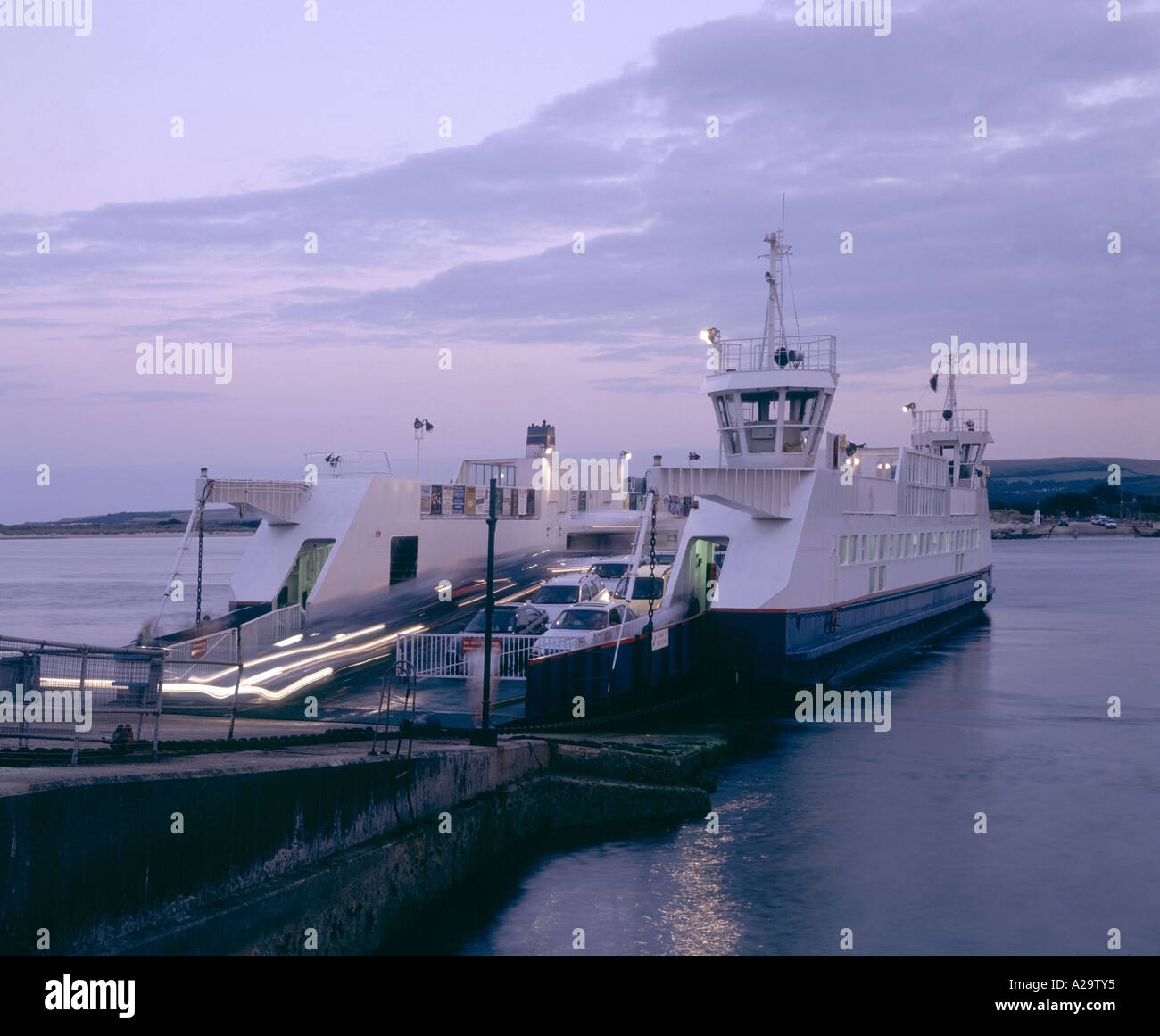 Chain ferry at dusk Stock Photo - Alamy