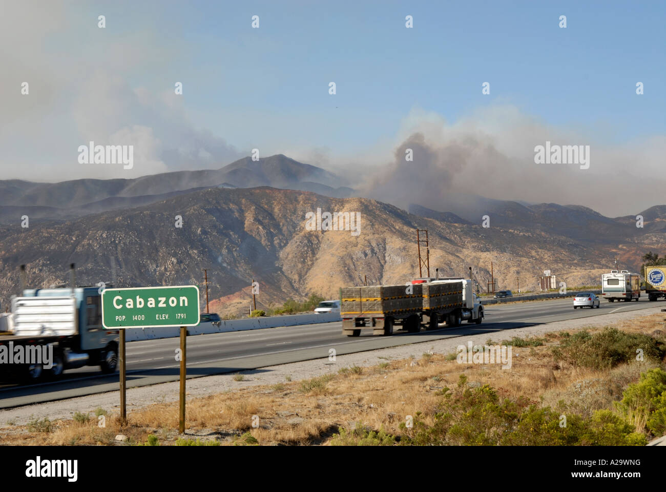 Fatal forest fire near Cabazon, California, USA Stock Photo - Alamy