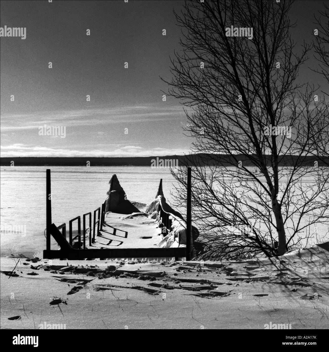 A dock on waterside of St. Mary's river Stock Photo - Alamy