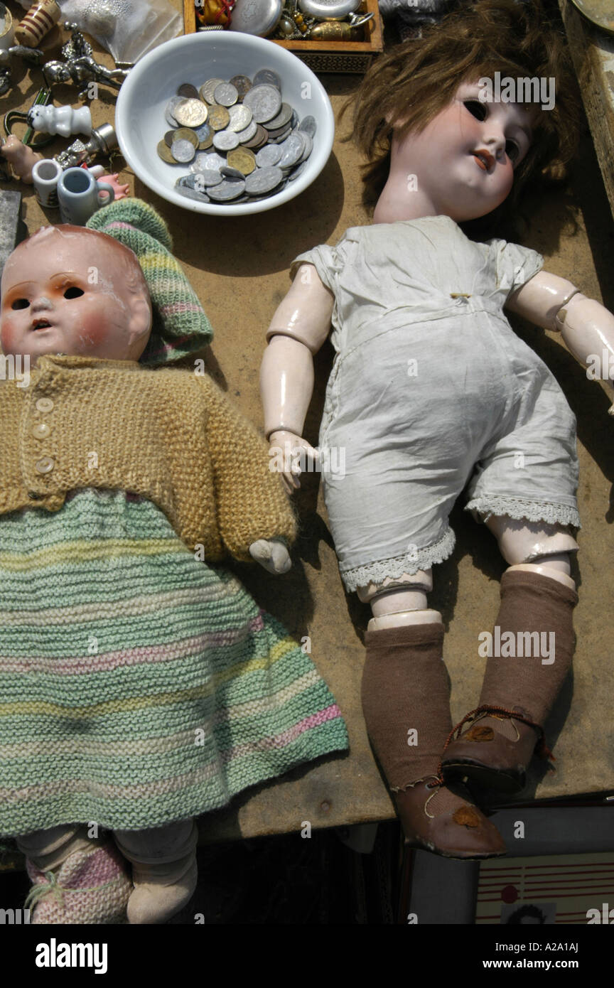 old dolls, coins Stock Photo - Alamy
