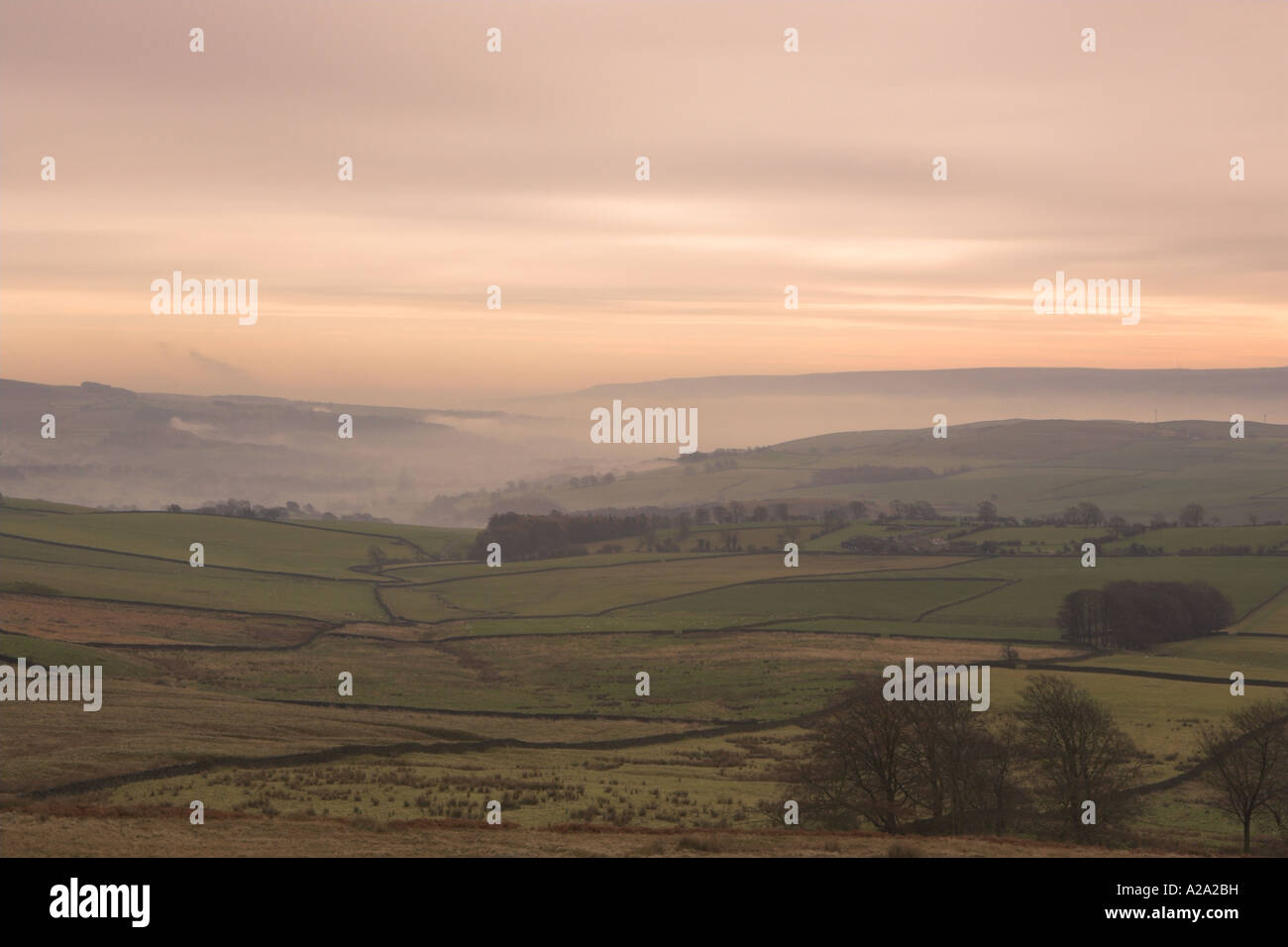 Misty rural landscape Stock Photo - Alamy