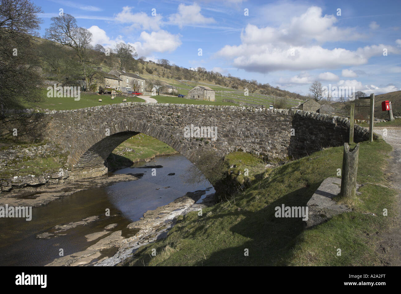 Low flowing river. North Yorkshire Stock Photo - Alamy