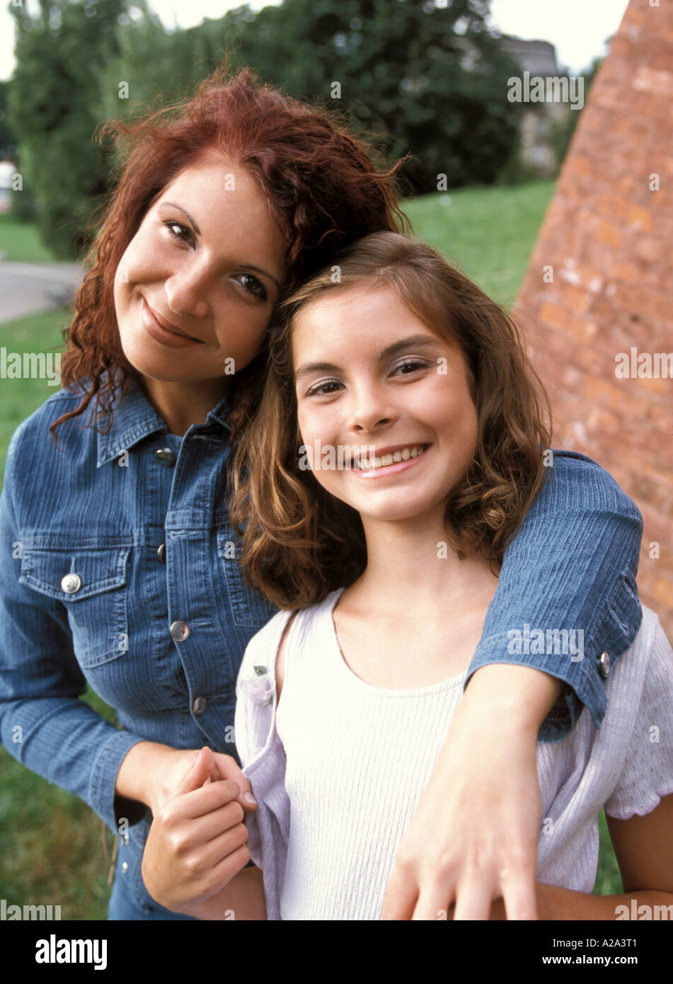 mother and daughter happy together castle Stock Photo - Alamy