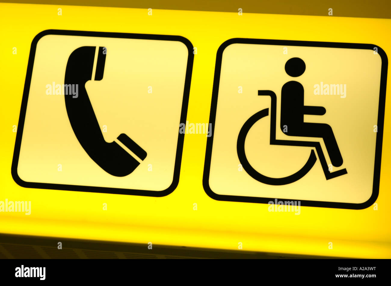 sign, telephone, WC, handicapped accessible Stock Photo - Alamy