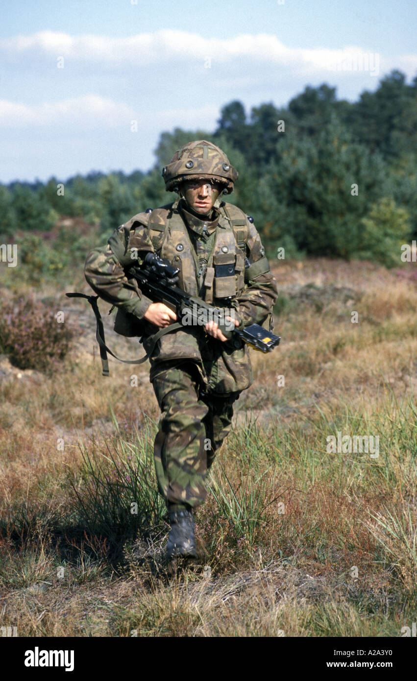 A British army soldier wearing a man worn target system Stock Photo - Alamy