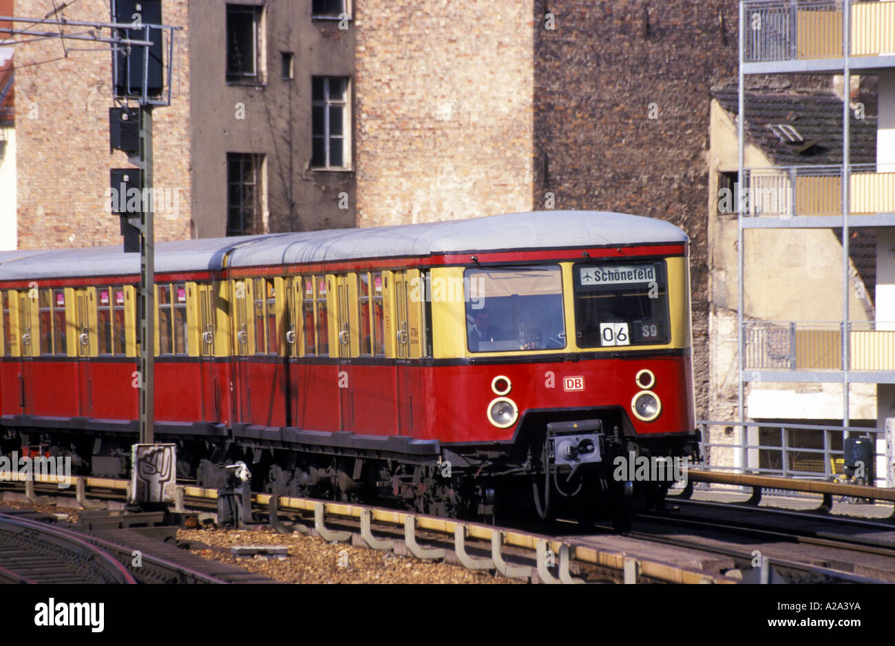 Germany Berlin a class 477 S Bahn train travelling along the Stadtbahn ...