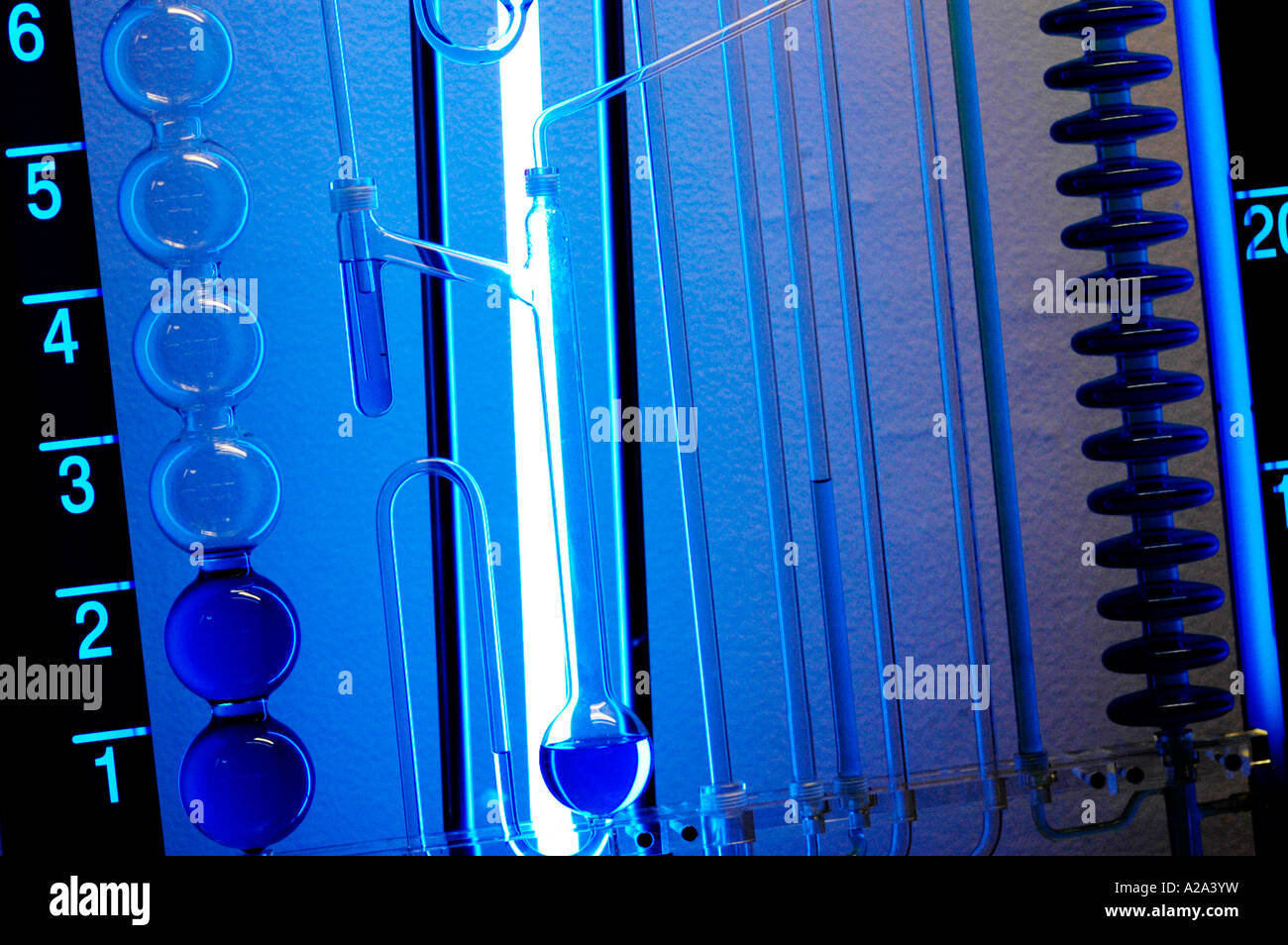 Laboratory test arrangement gadget with measuring unit Stock Photo - Alamy