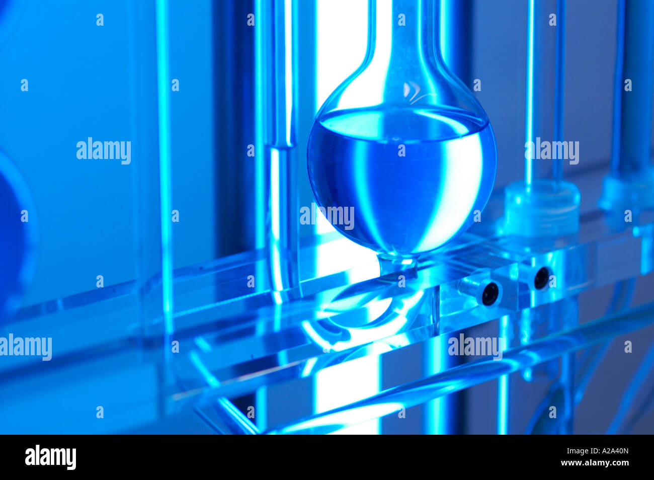 Laboratory test arrangement eprouvette with liquid Stock Photo - Alamy