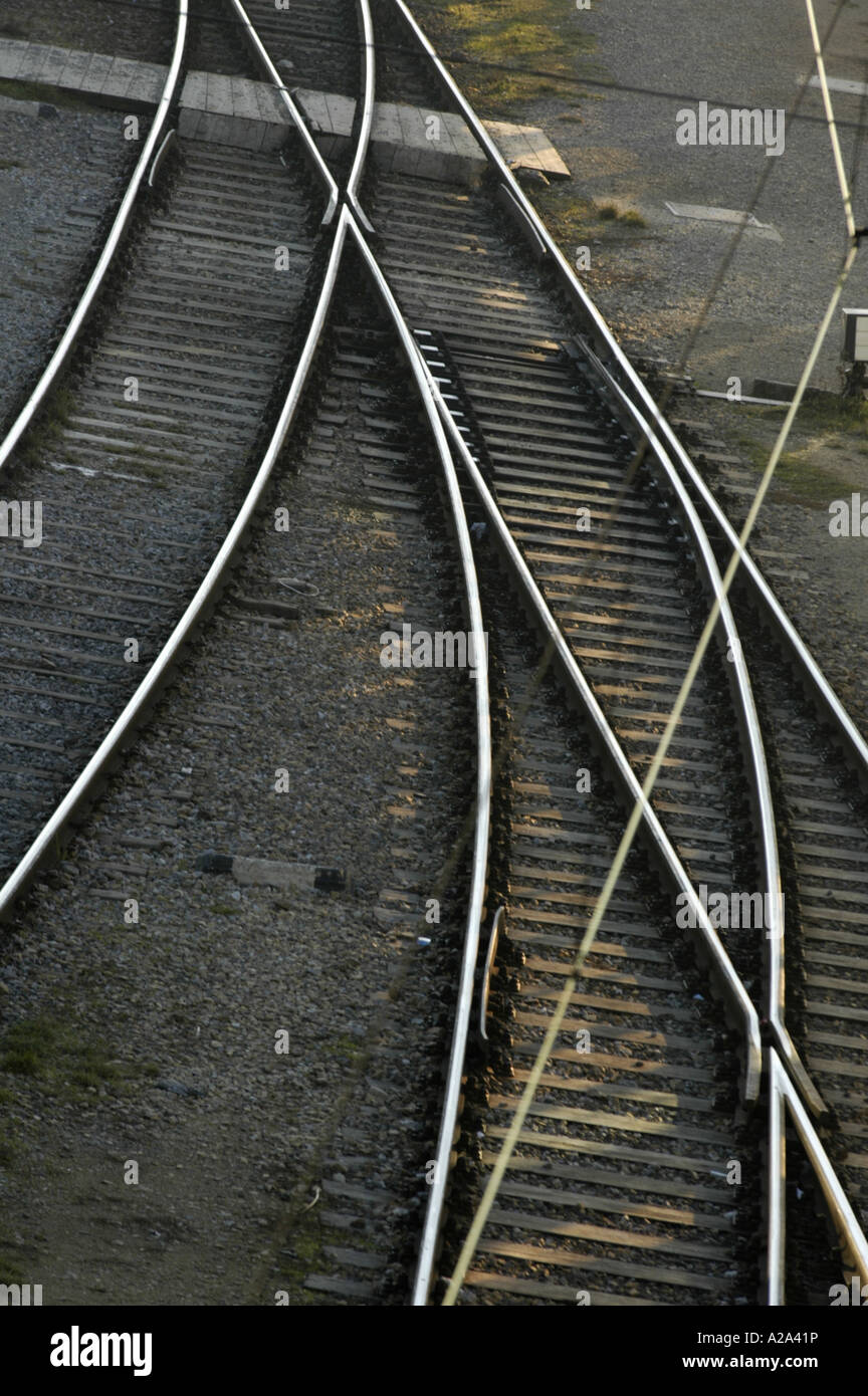 Vienna, West railway station, railway, curved rail Stock Photo - Alamy