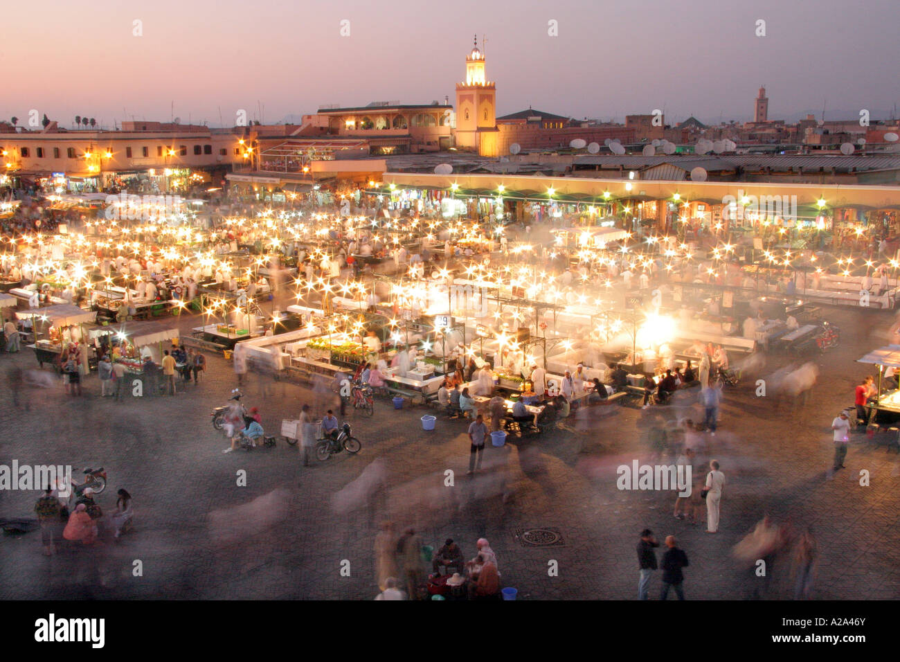 Jemaa el Fna square at night Marrakesh Morocco Stock Photo - Alamy