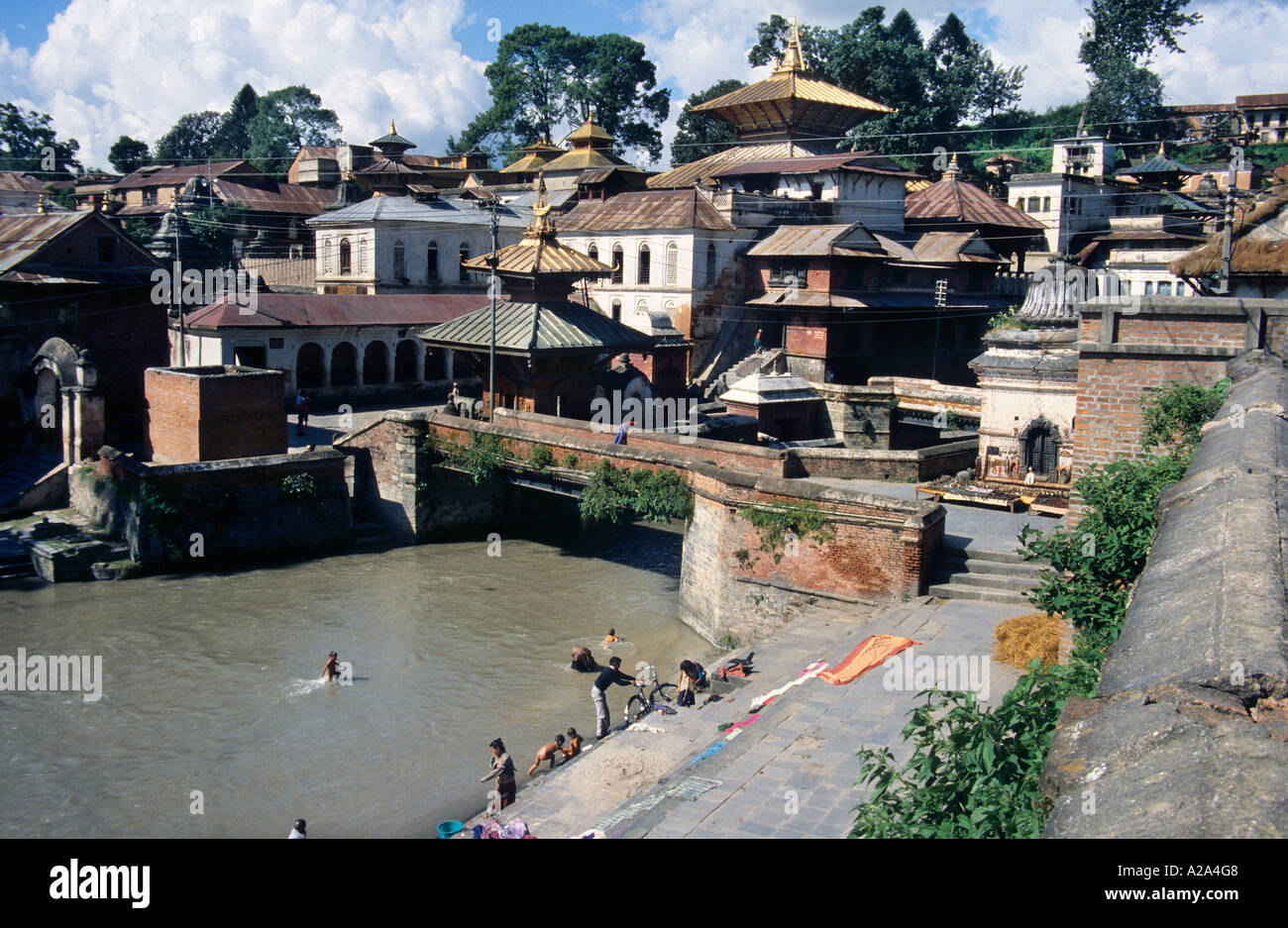 Pashupatinath Bagmati river tributary Ganges Kathmandu Nepal stone ...