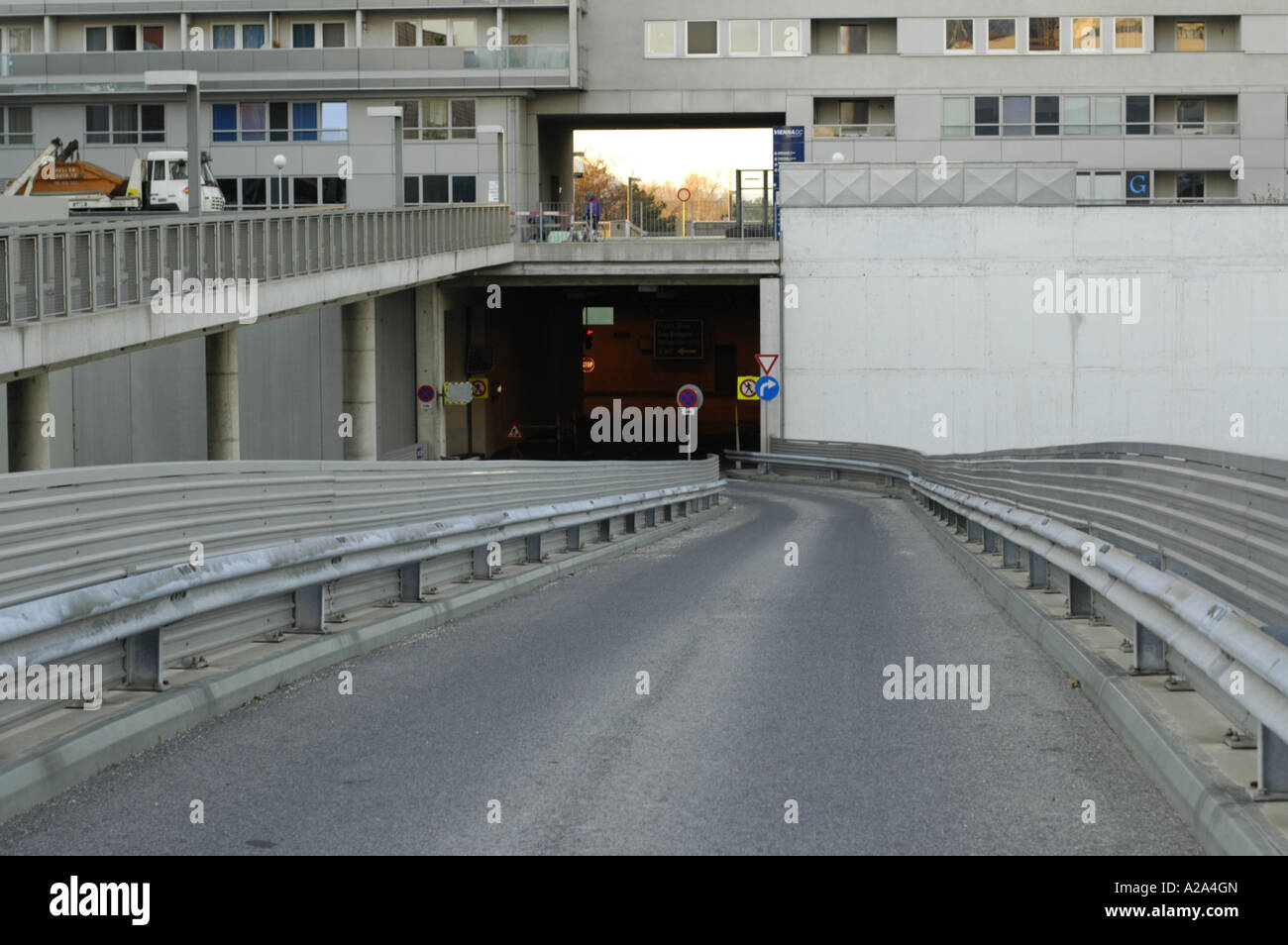 Danube City, modern architecture, car ramp Stock Photo - Alamy