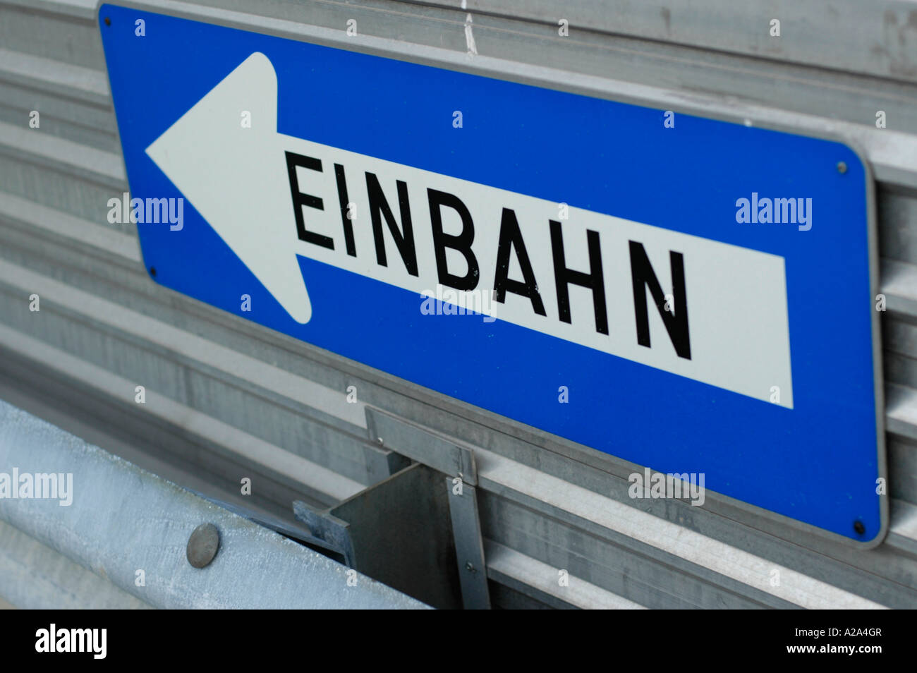 German sign for one-way, Einbahn Stock Photo - Alamy