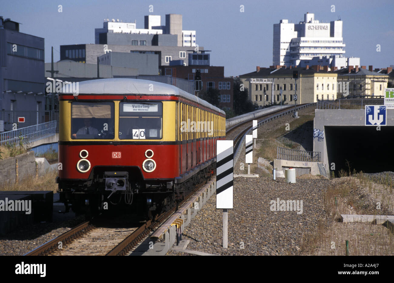 Germany Berlin a class 477 S Bahn train travelling on the Ringbahn ...