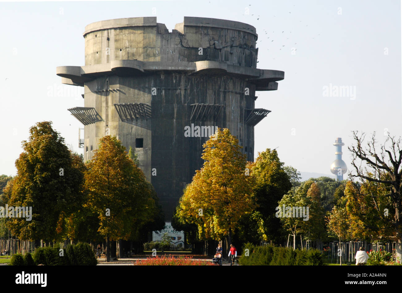 Augarten, park, flaktower Stock Photo - Alamy