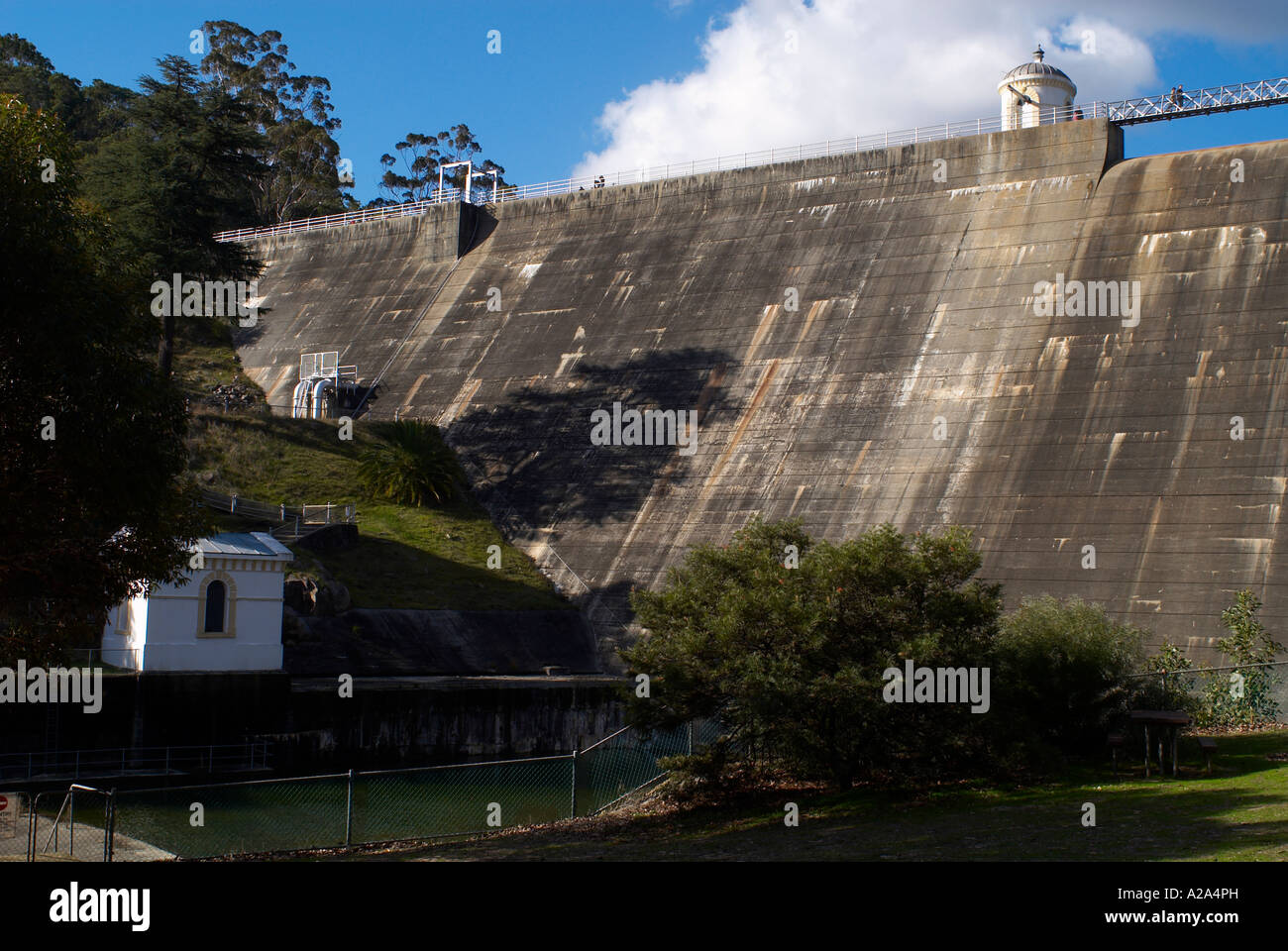 Section of main dam wall, Mundaring Weir, Mundaring, Western Australia ...