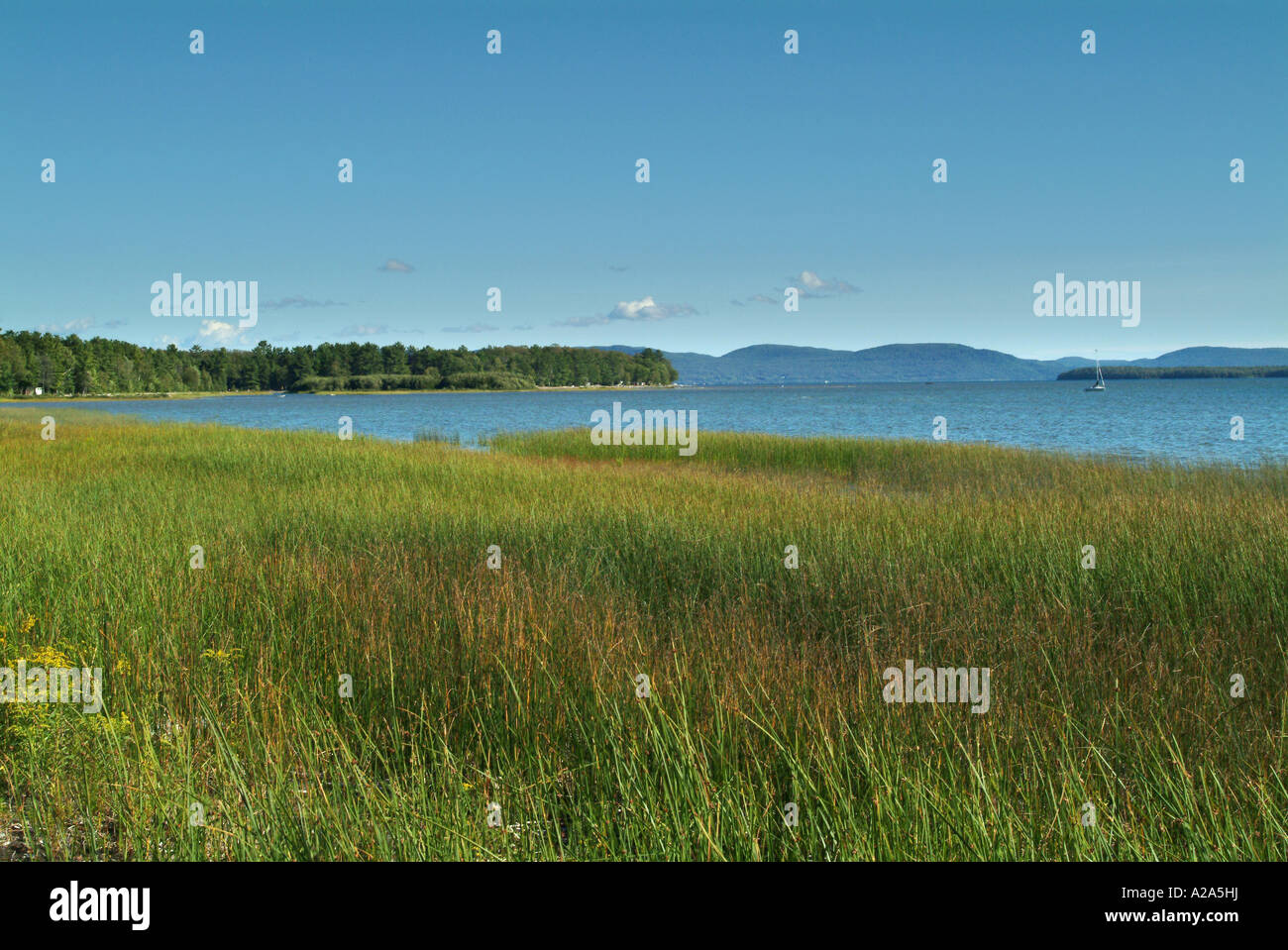 River Ste. Mary River Sault Ste.Marie soo ssm Autumn blue sky cloud ...