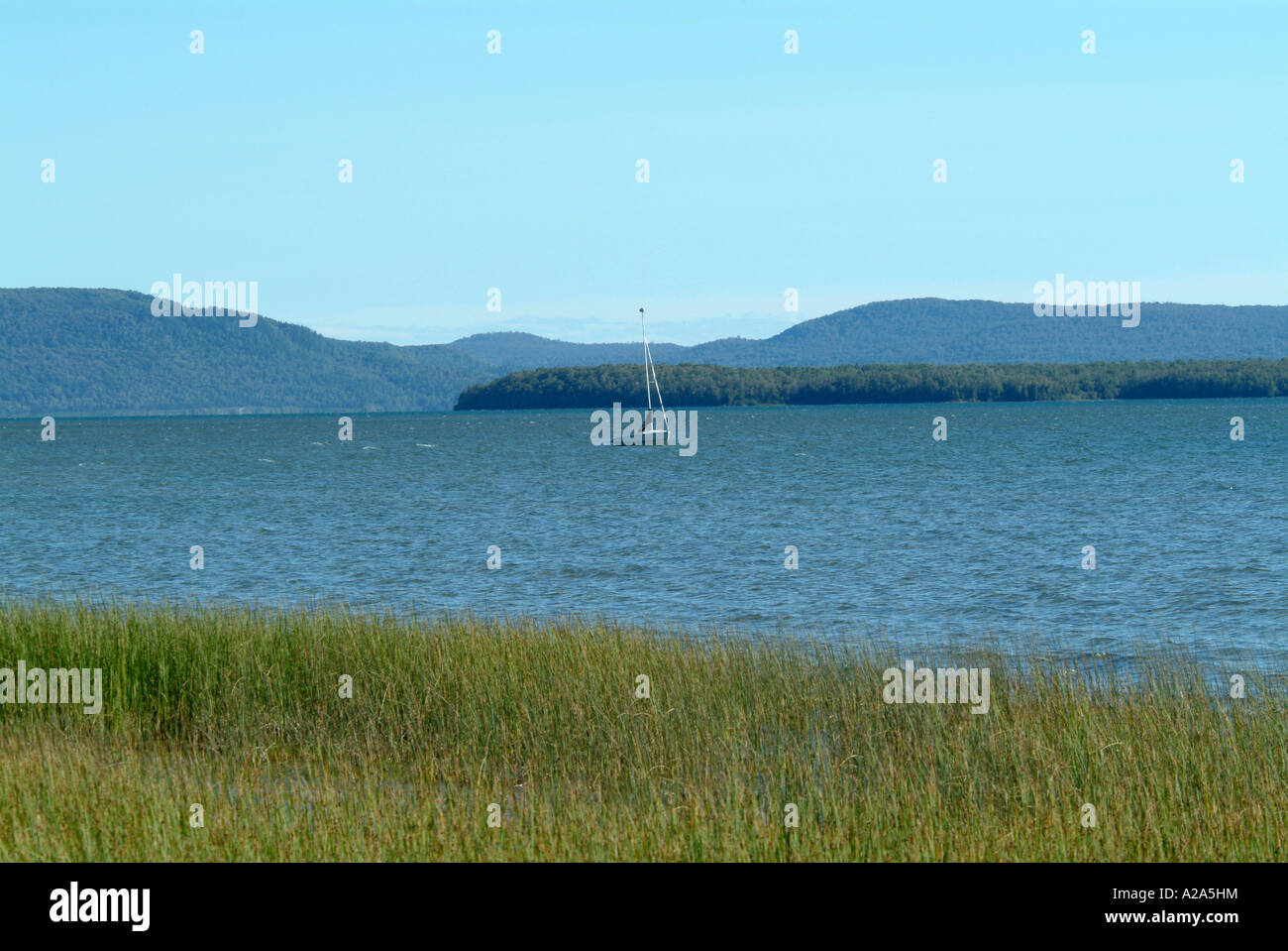 River Ste. Mary River Sault Ste.Marie soo ssm Autumn blue sky cloud ...