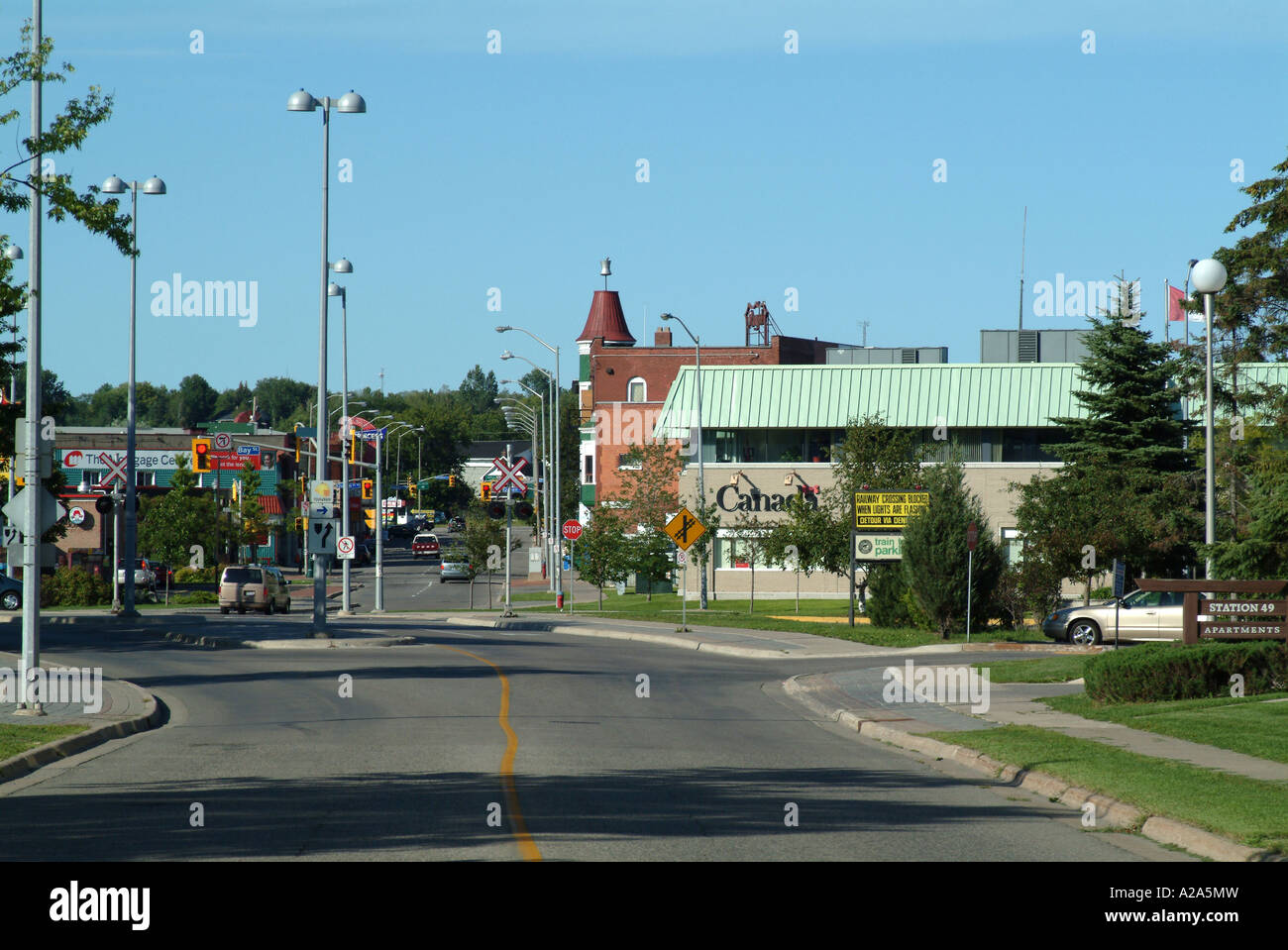 Sault Ste. Marie SOO SSM city town downtown building north east Ontarie ...