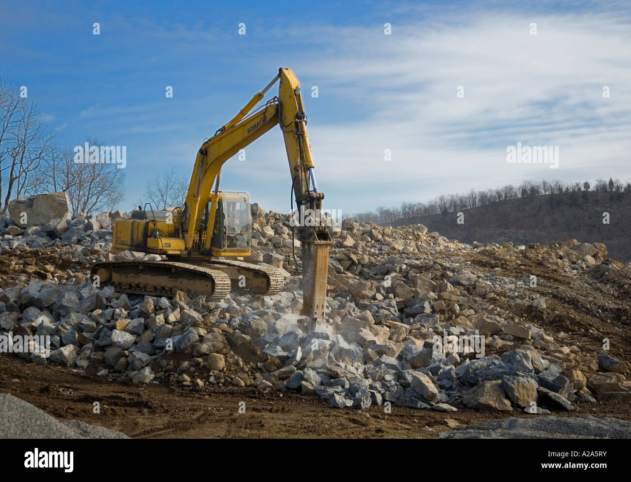 Rock breaking machine construction site hi-res stock photography and ...