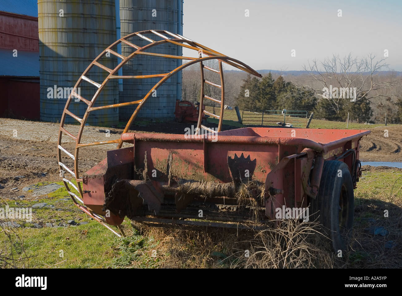 Rustic farm machinery on a farm Stock Photo - Alamy
