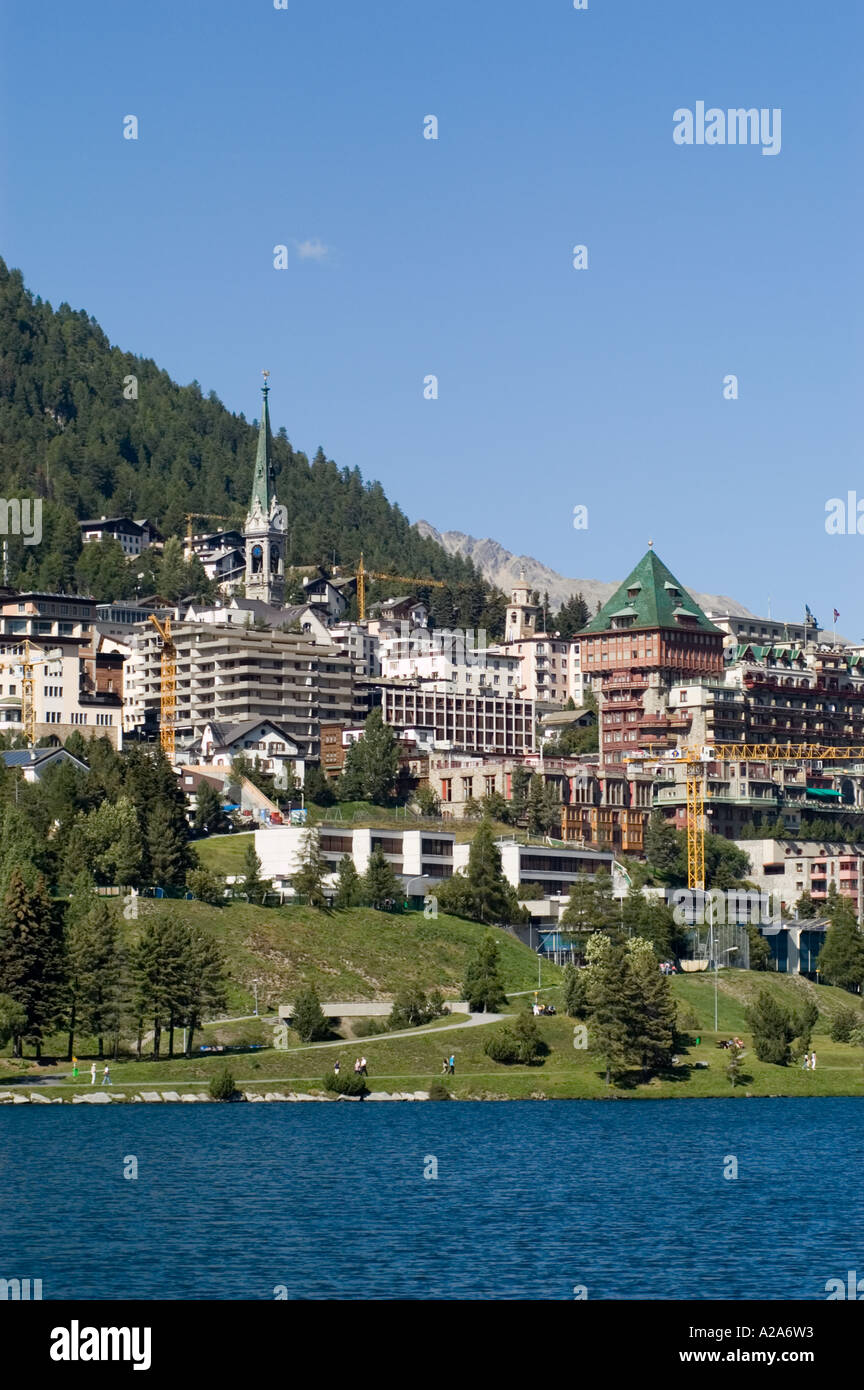 The lakeside village of St. Moritz, Switzerland Stock Photo - Alamy