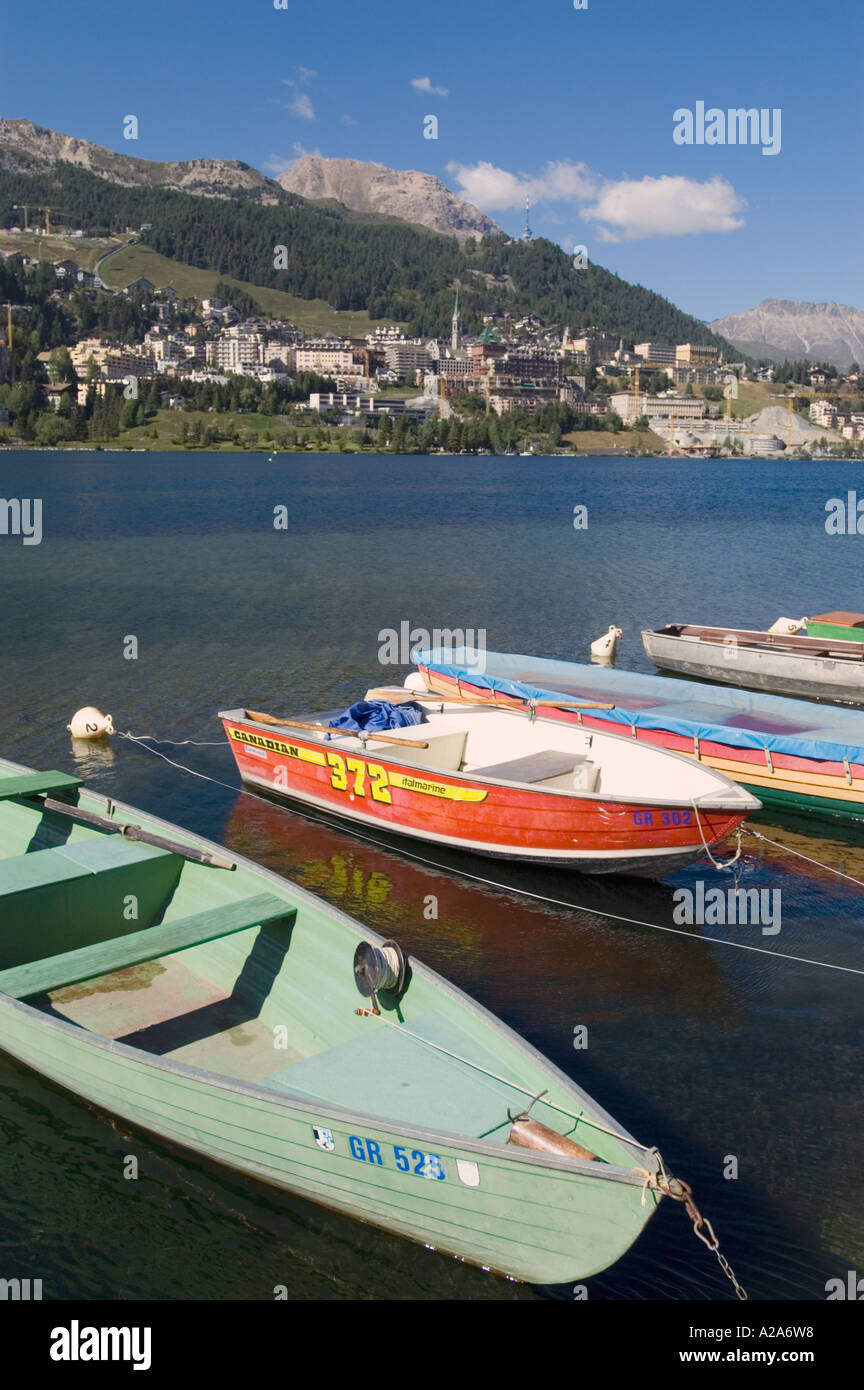 The lakeside village of St. Moritz, Switzerland Stock Photo - Alamy