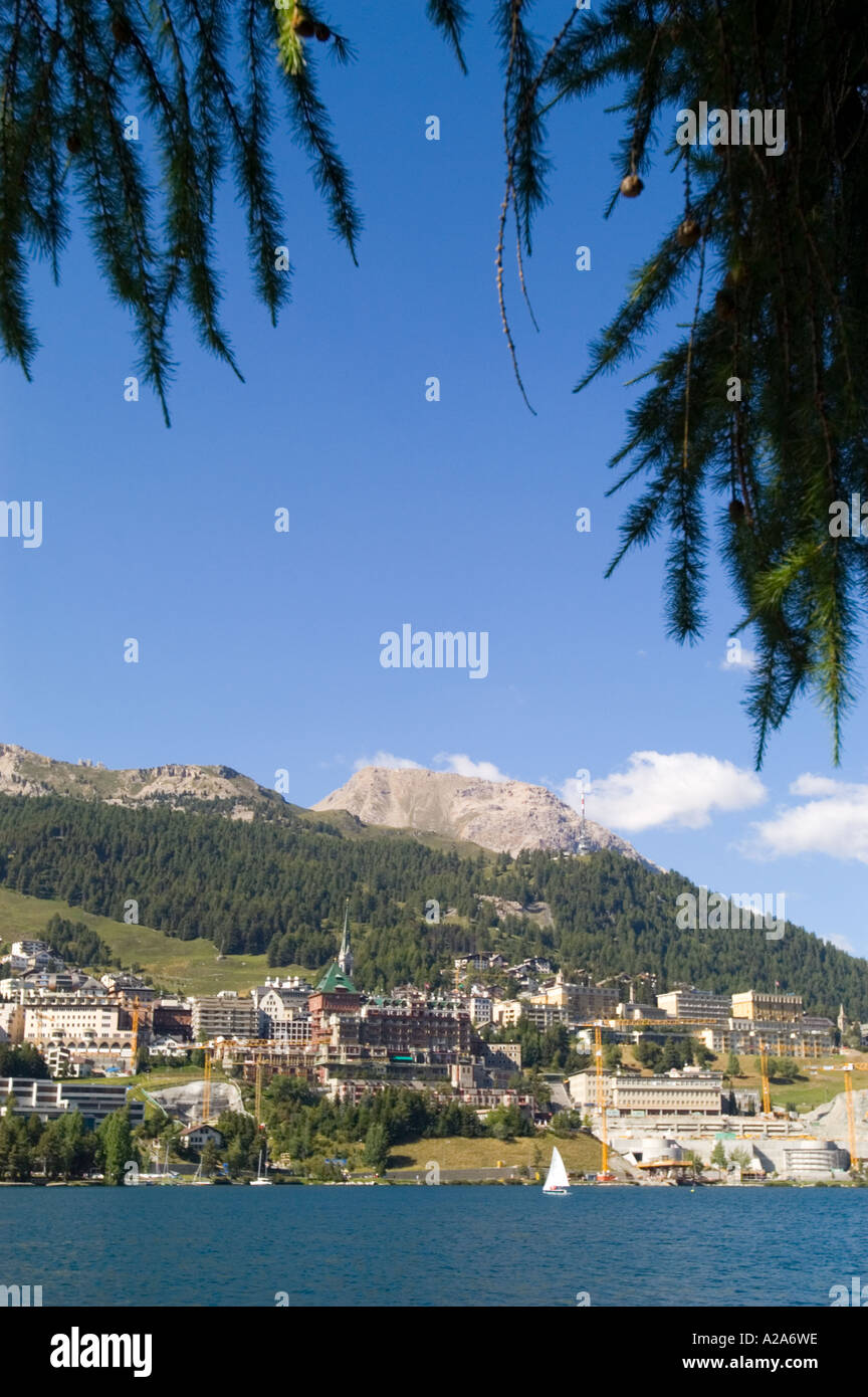 The lakeside village of St. Moritz, Switzerland Stock Photo - Alamy