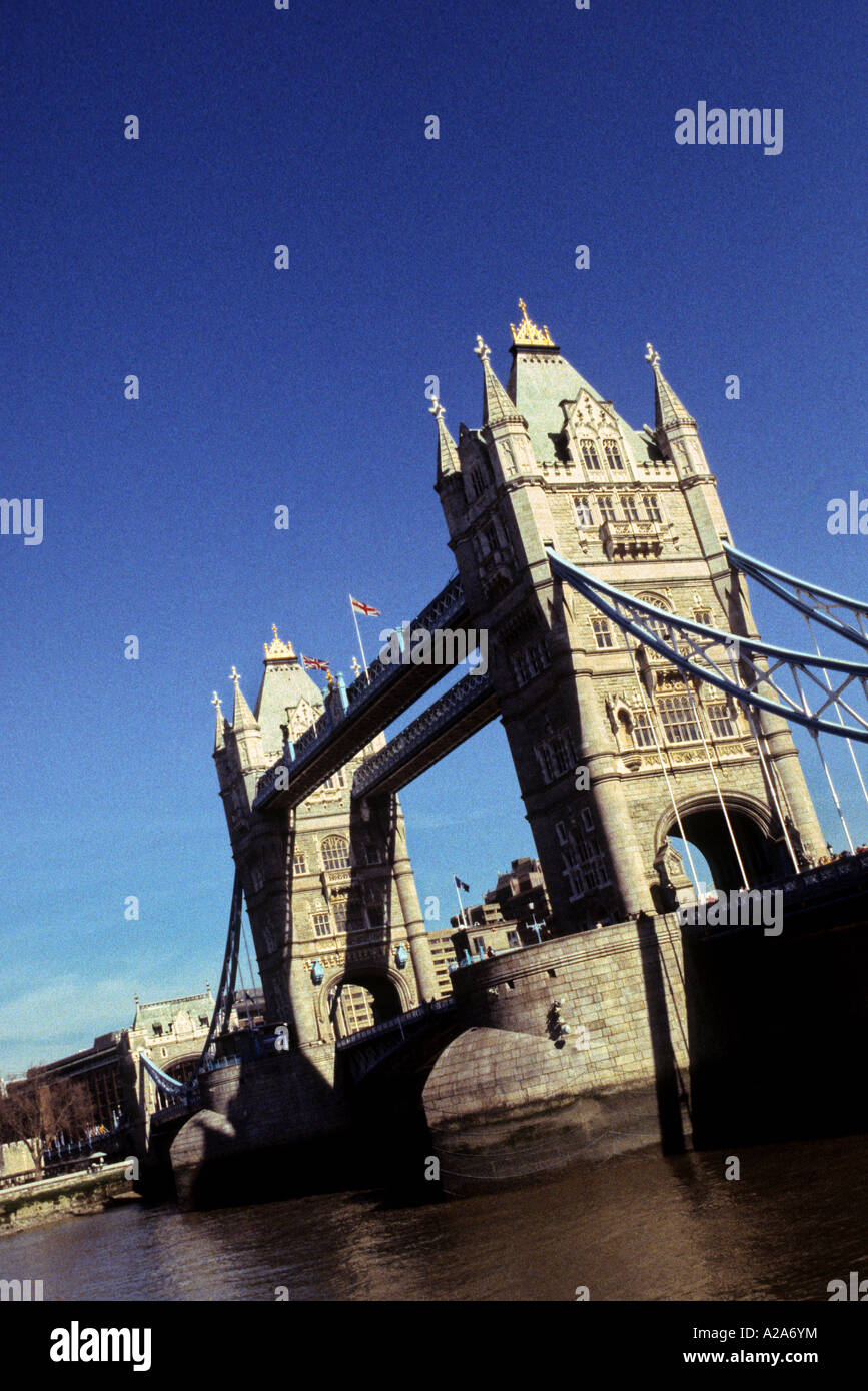 Neo gothic towers and blue suspension struts of the 19th century Tower ...