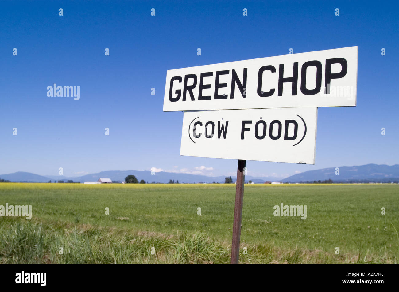 Crop identifier signage near La Conner, Washington in the Pacific ...