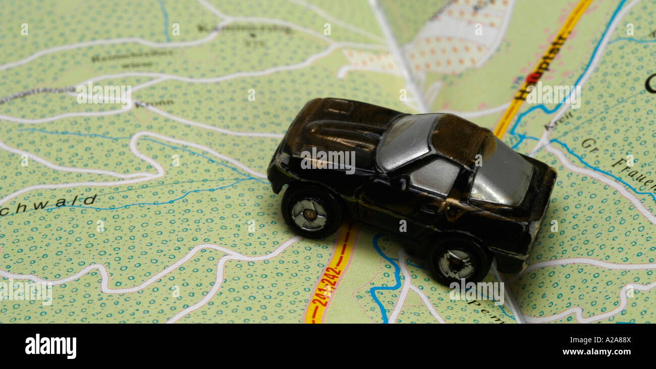 car on a map Stock Photo - Alamy