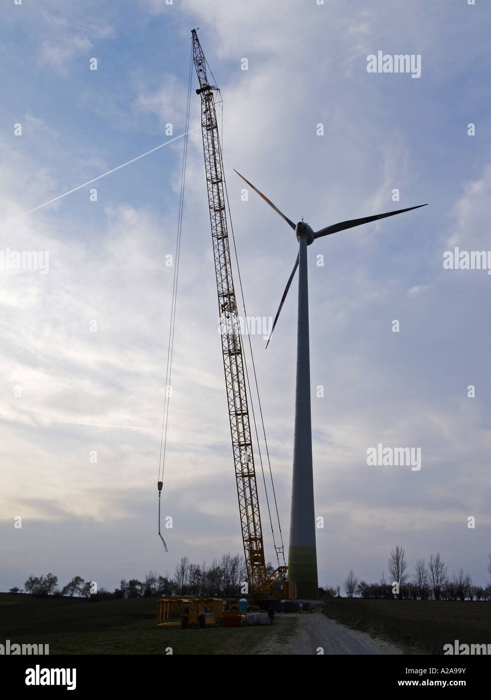 wind wheel with crane Stock Photo - Alamy