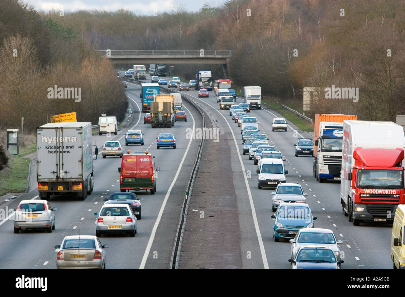 Rush hour traffic on the A34 near Oxford Stock Photo - Alamy