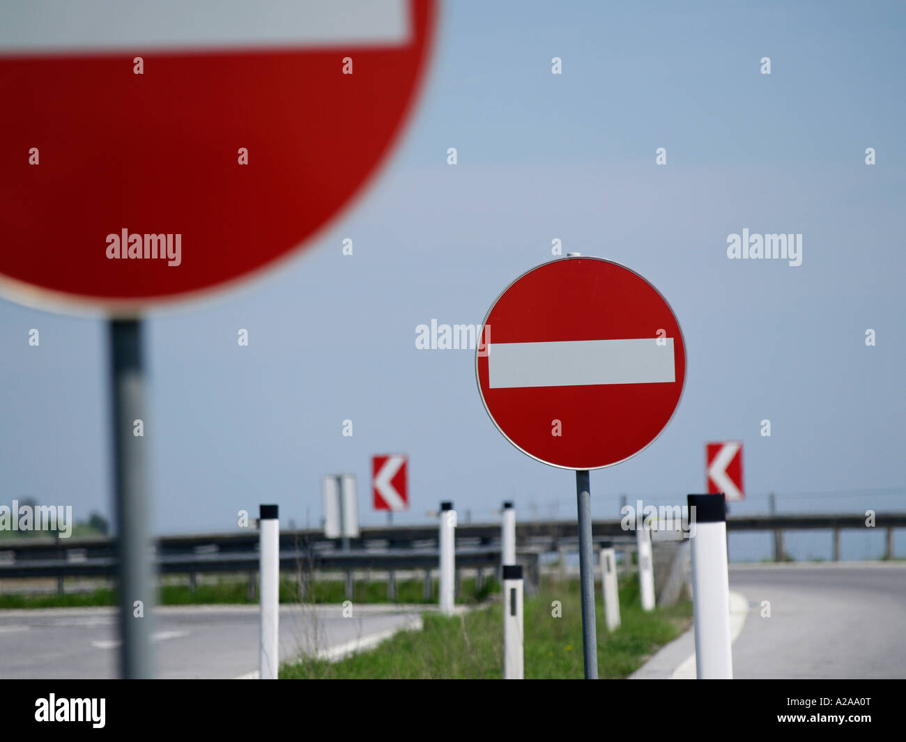 traffic sign, no entry for traffic on the motorway Stock Photo - Alamy