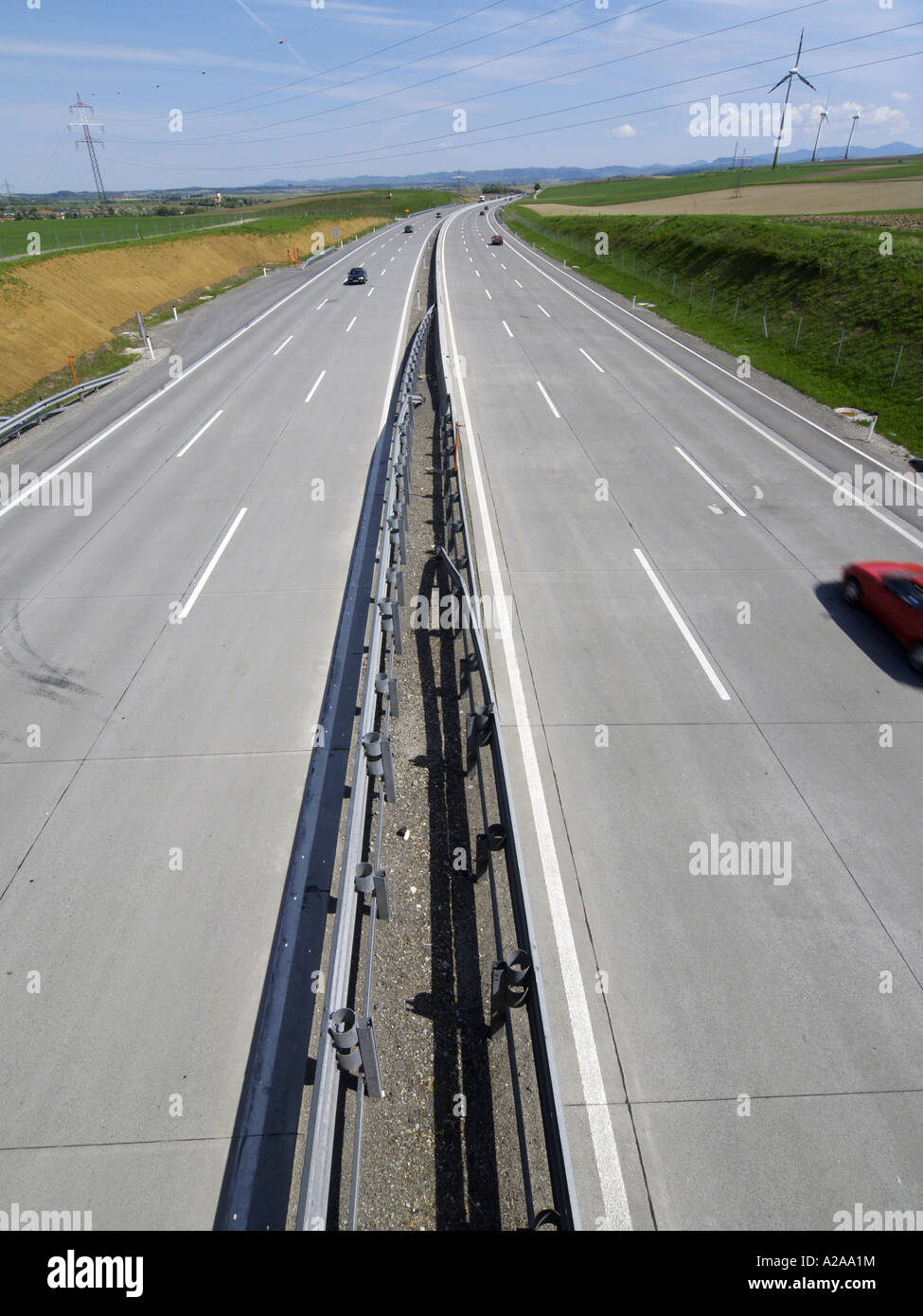 A1 West motorway guide rail concrete road surface Stock Photo - Alamy