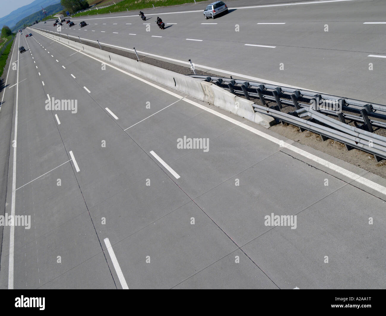 A1 West motorway guide rail concrete road surface Stock Photo - Alamy