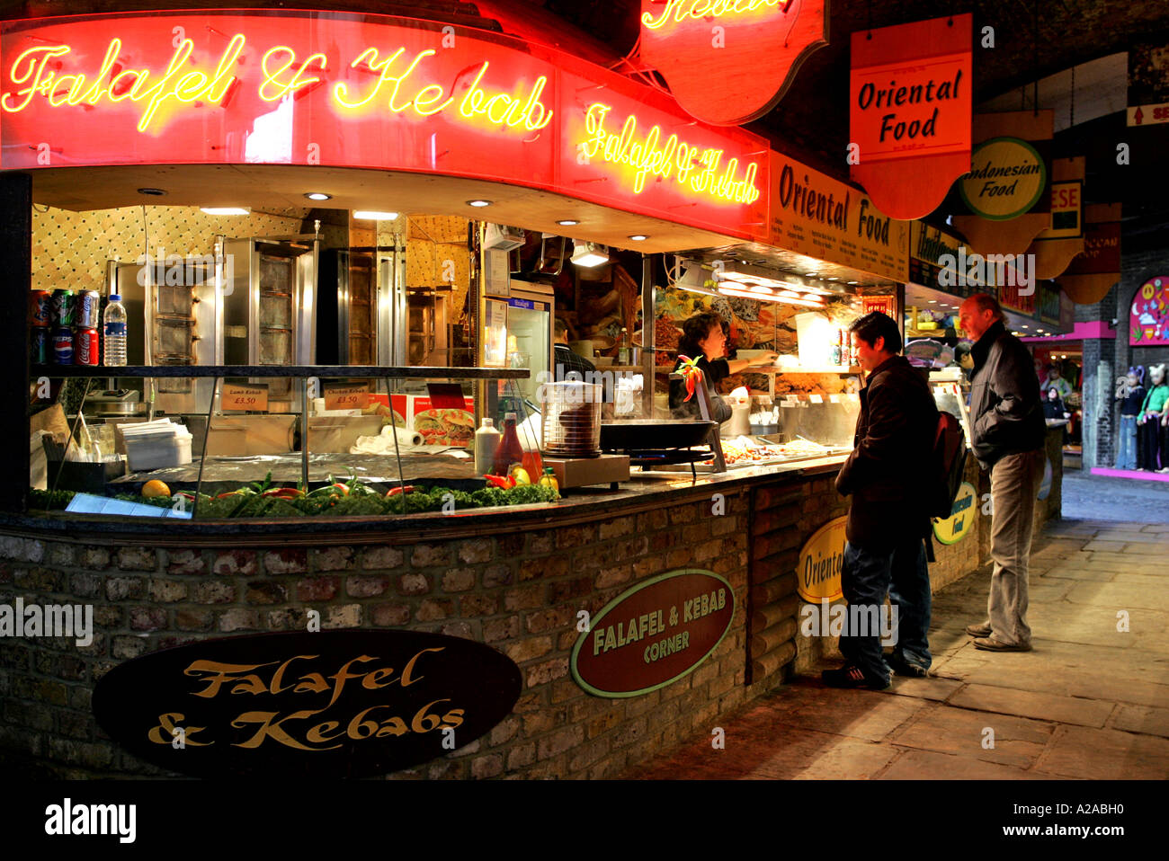 Fast food stalls in Camden Market London Stock Photo - Alamy
