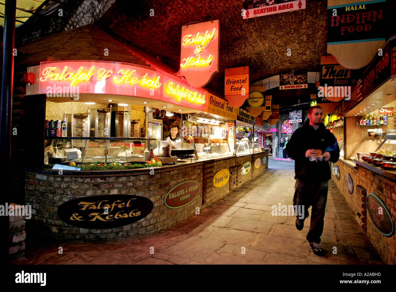 Fast food stalls in Camden Market London Stock Photo - Alamy