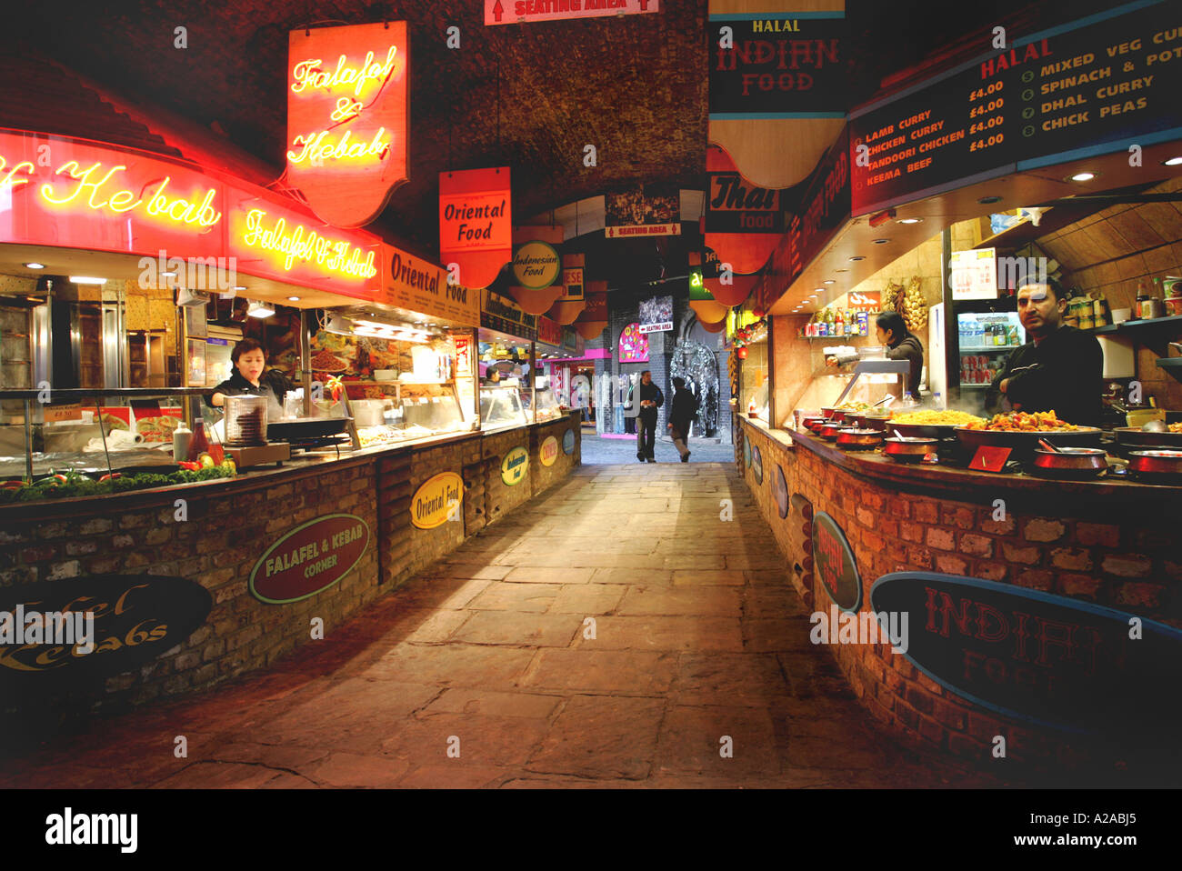 Fast food stalls in Camden Market London Stock Photo - Alamy
