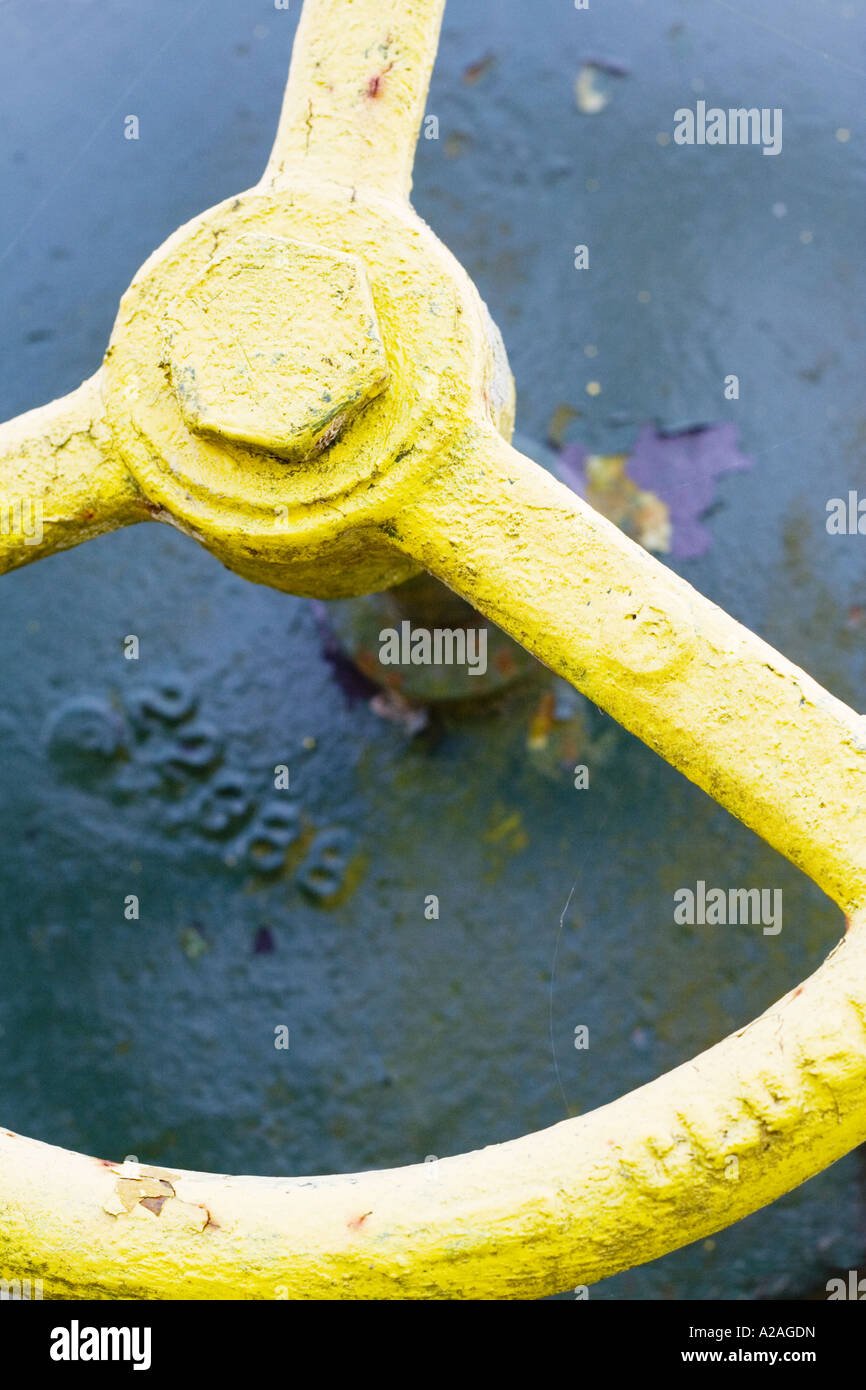Yellow Valve handle Stock Photo - Alamy