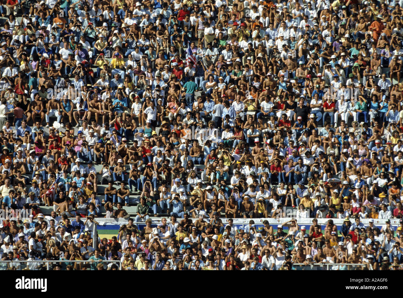 Spectators sitting in the sunshine during the European Athletics ...