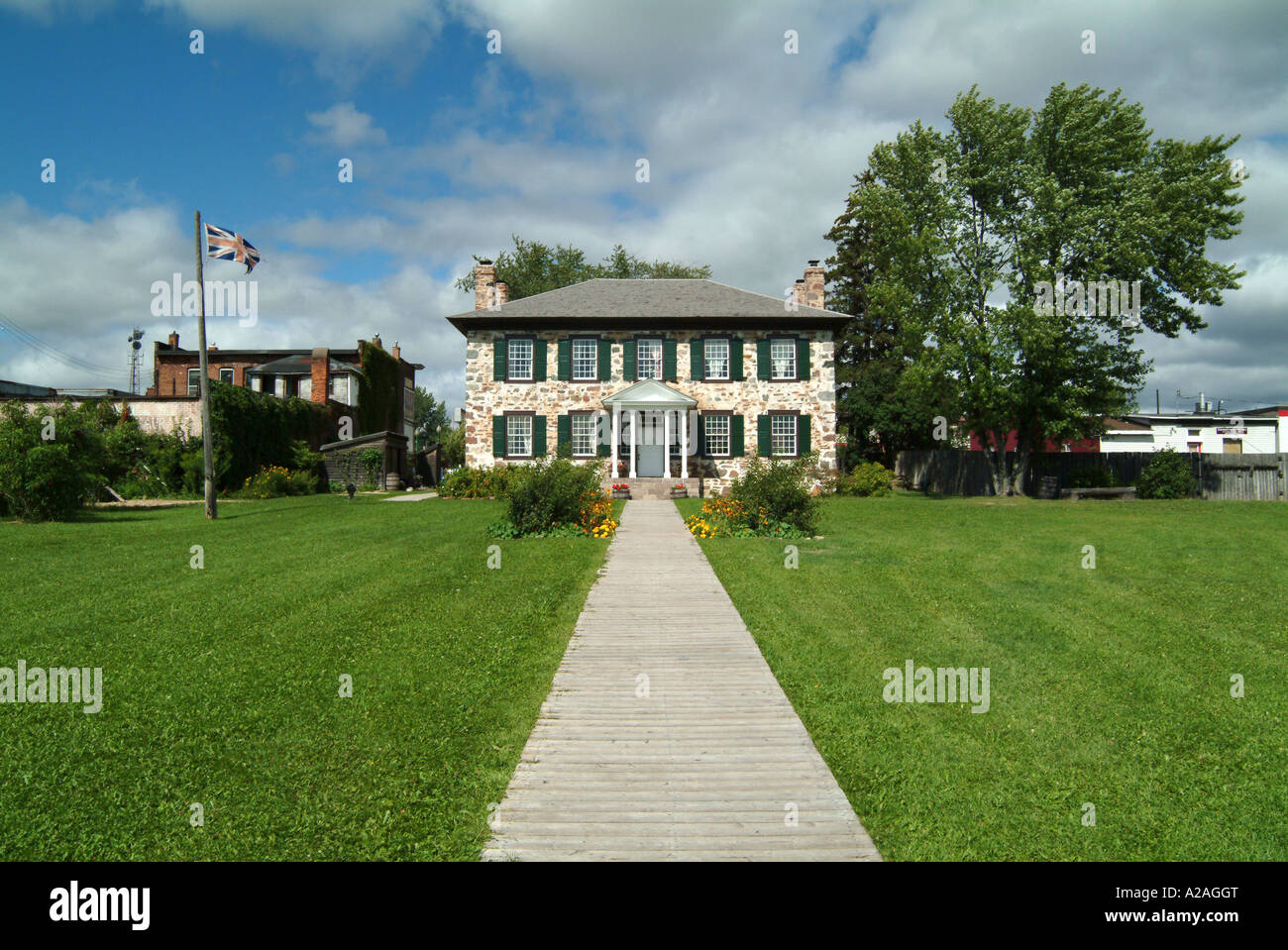 Old stone house in downtown of Soo Stock Photo - Alamy