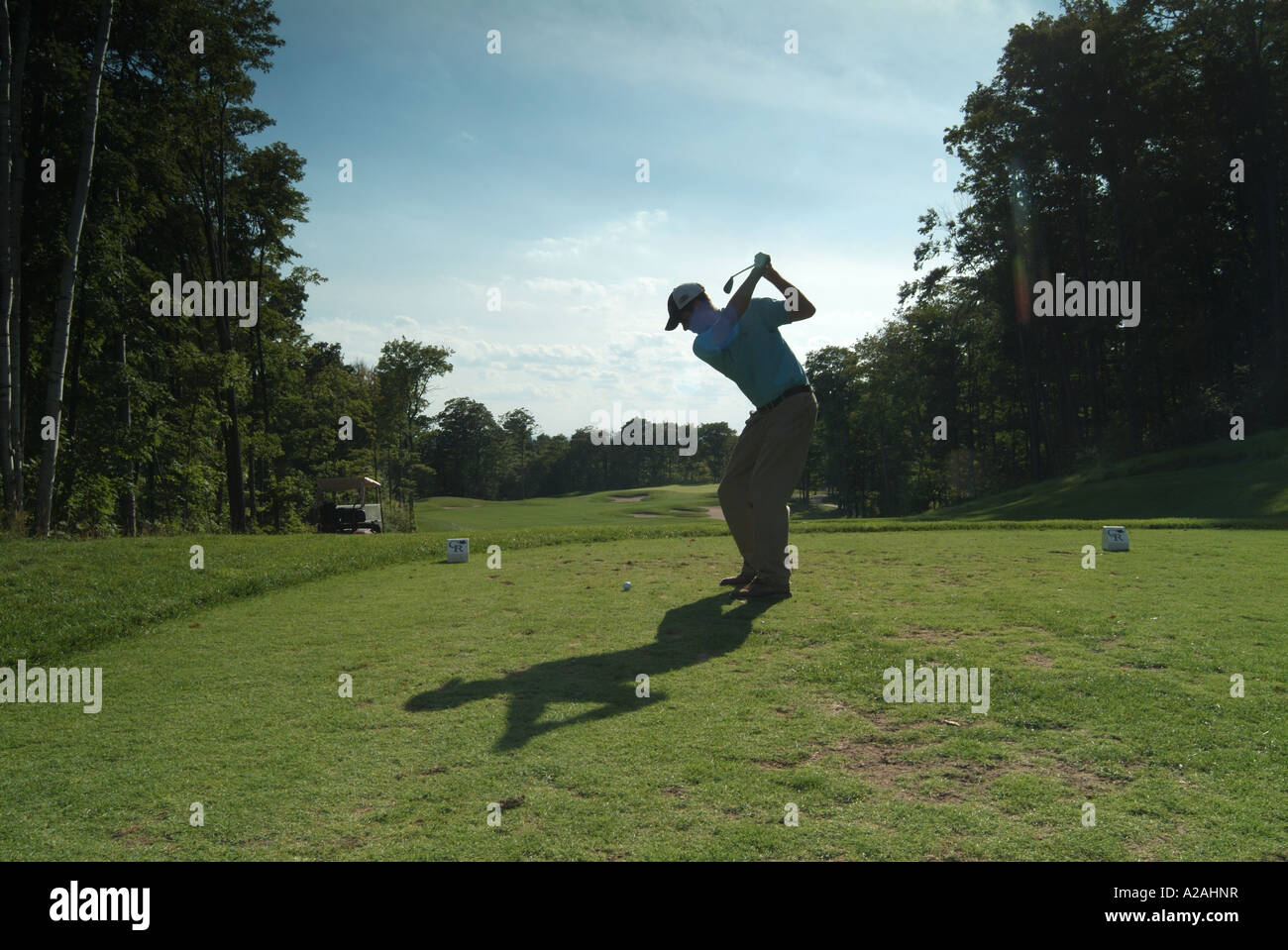 Golfer on Golf-course Stock Photo - Alamy
