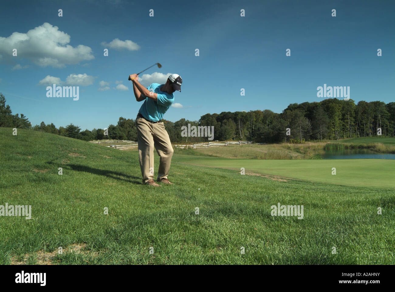 Golfer on Golf-course Stock Photo - Alamy